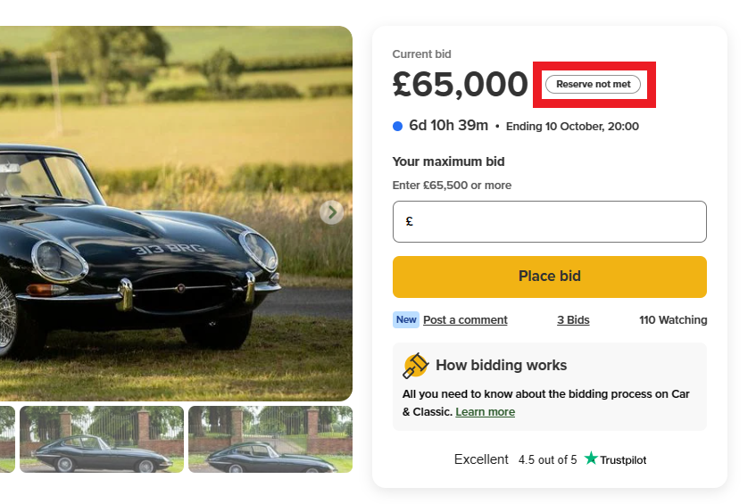 Can I find out the reserve of a vehicle?